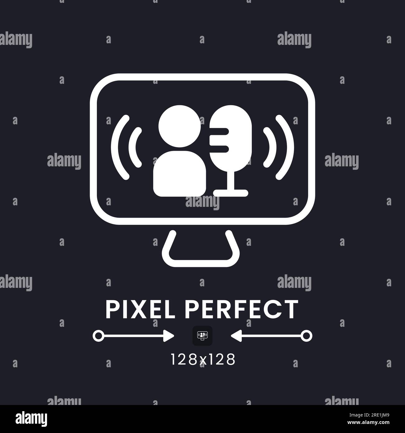 Live TV podcast white solid desktop icon Stock Vector Image & Art - Alamy