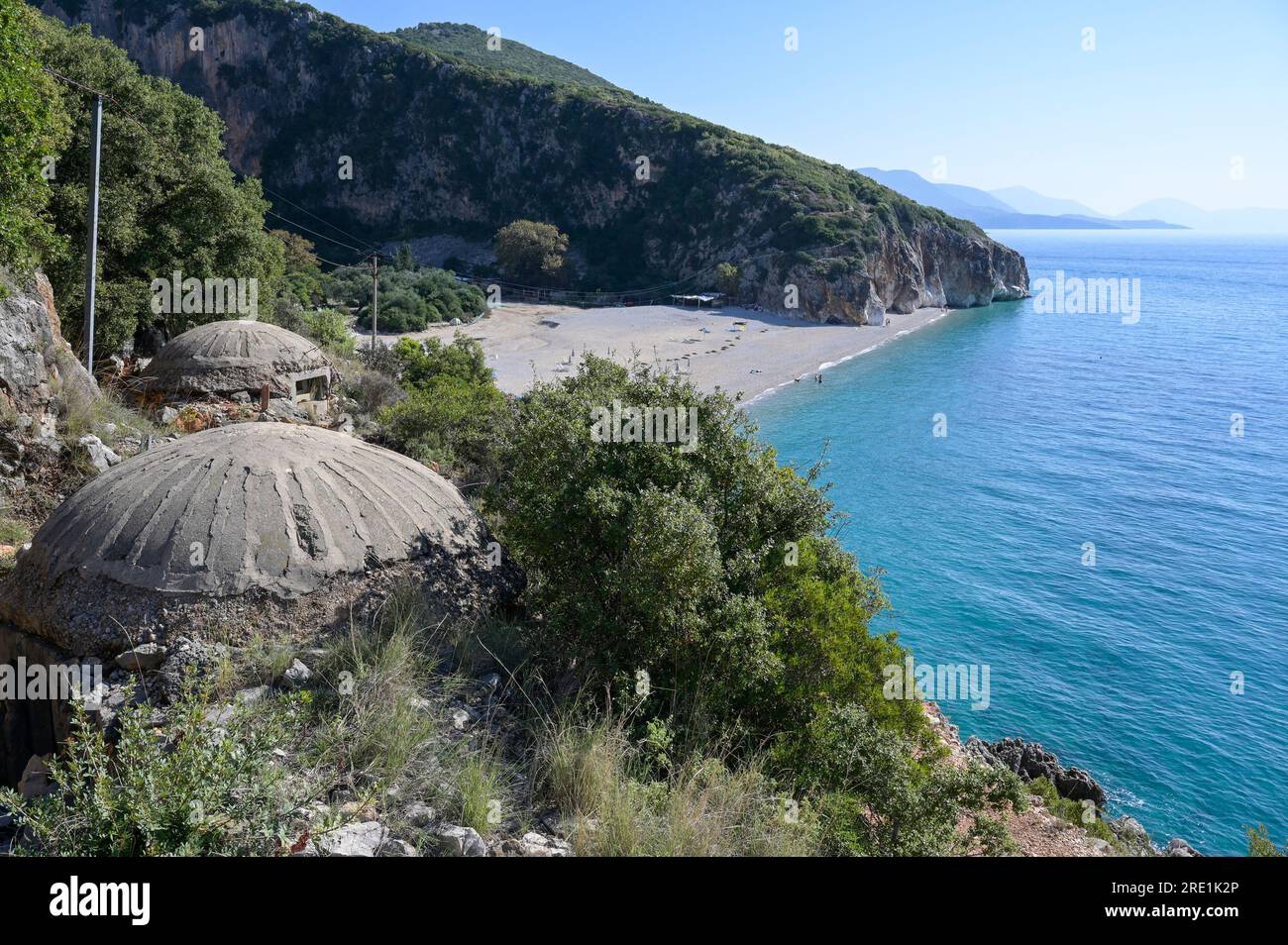 ALBANIA, Dhërni, Gjipe Beach beach at rocky Canyon at Adria ...