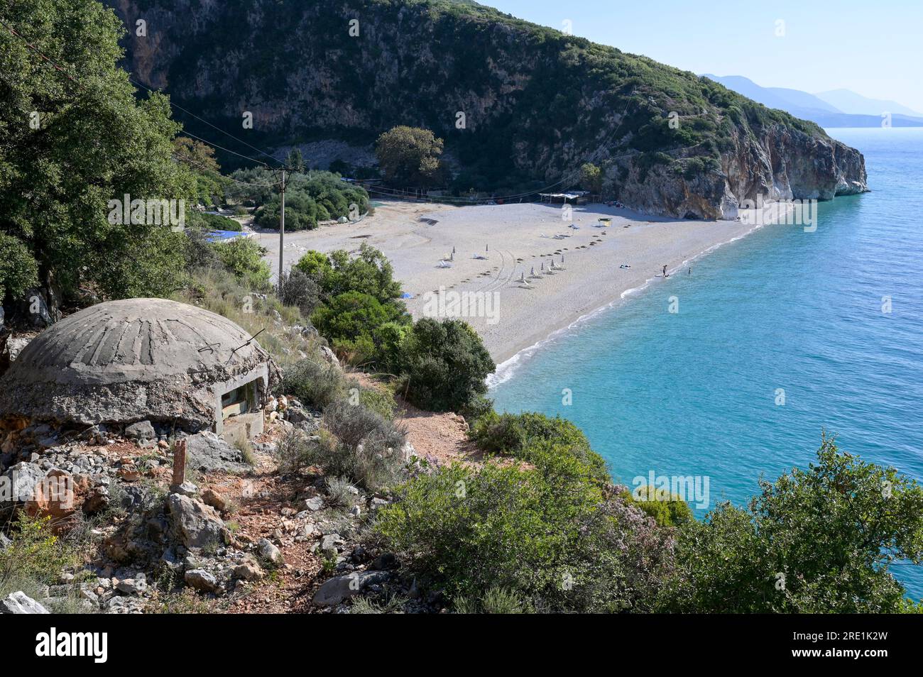 ALBANIA, Dhërni, Gjipe Beach beach at rocky Canyon at Adria ...