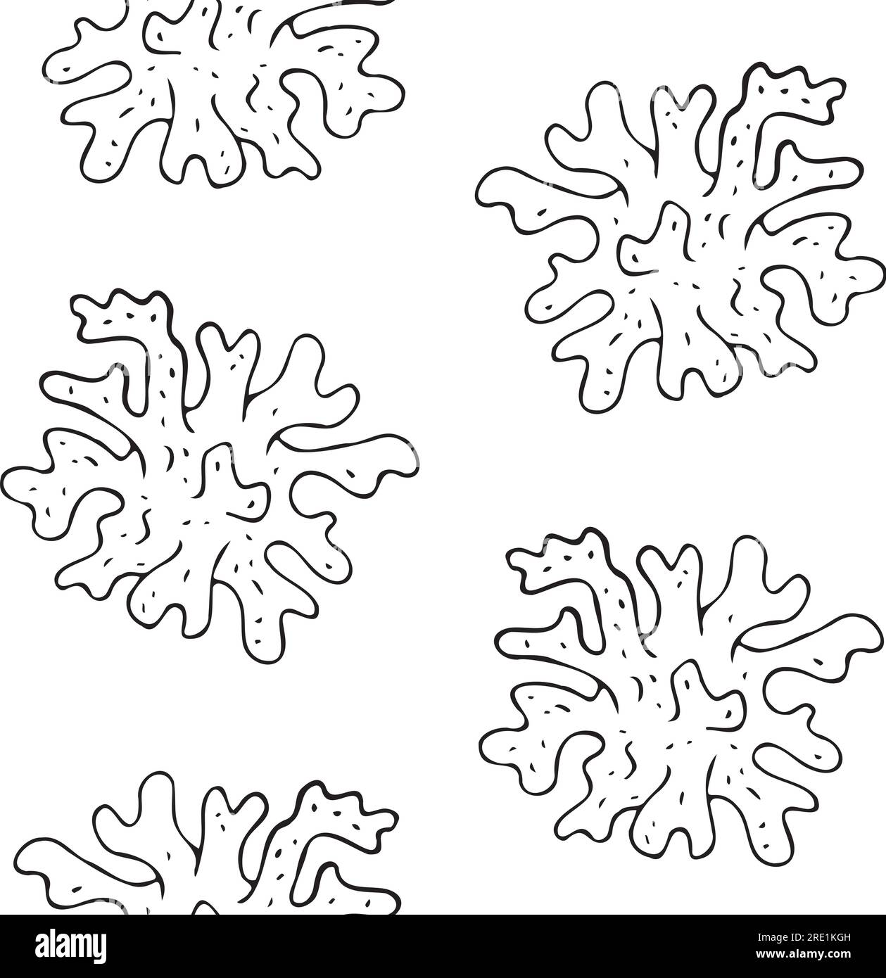 Vector seamless pattern of hand drawn doodle sketch coral isolated on ...
