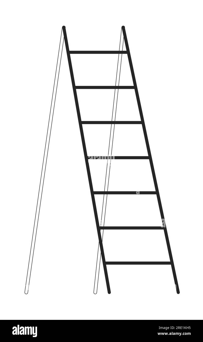 Wooden Ladder Flat Monochrome Isolated Vector Object Stock Vector Image