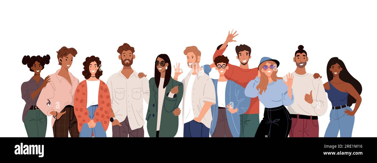 Cartoon people team collection group portrait hi-res stock photography ...