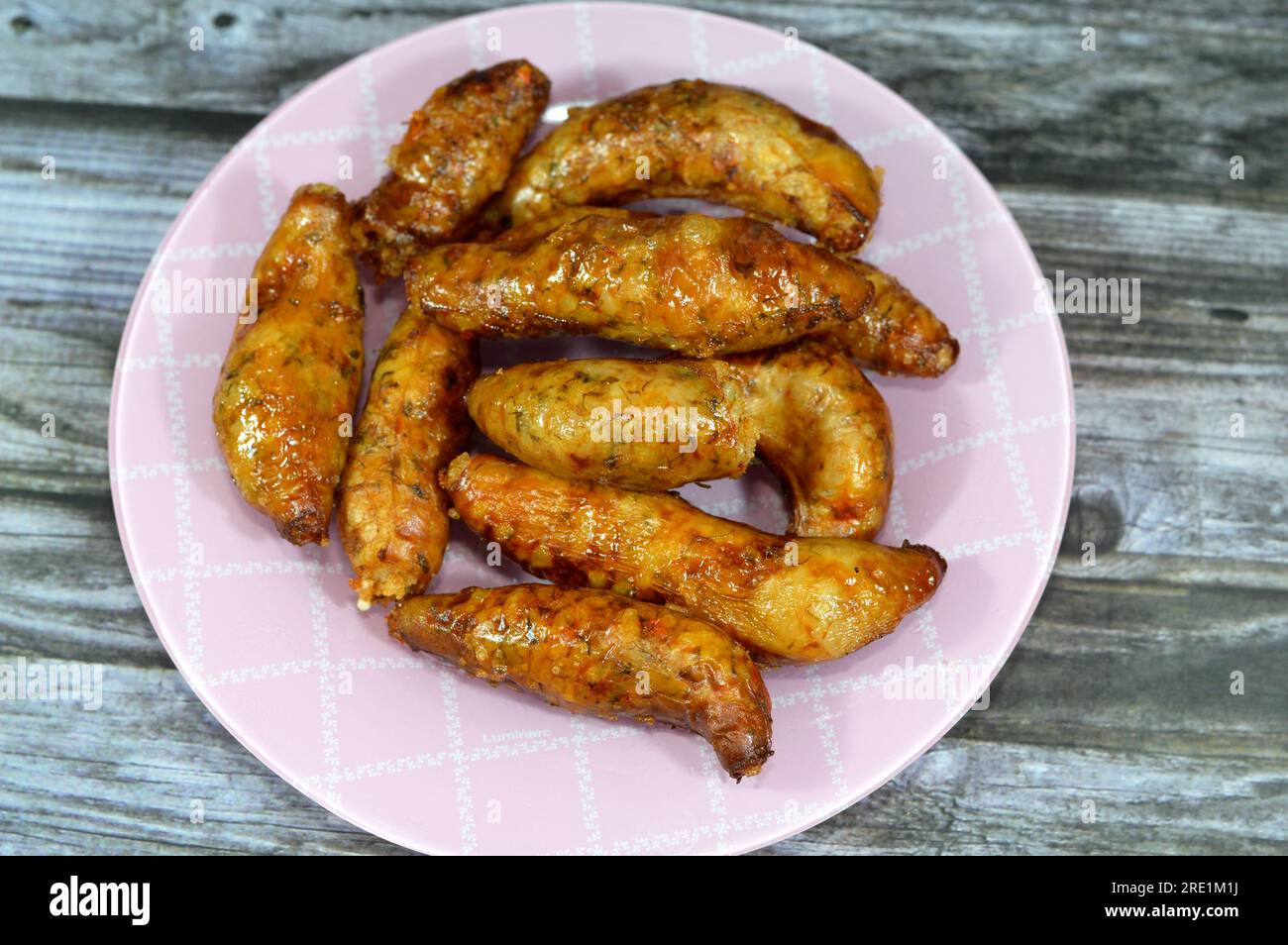 Egyptian classic homemade sausage of deep fried stuffed mumbar which is ...