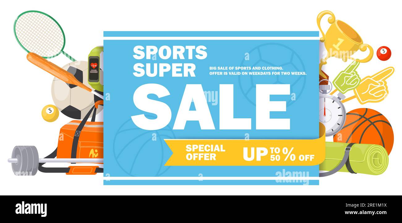 Super sale in sport store shop poster banner design Stock Vector Image ...