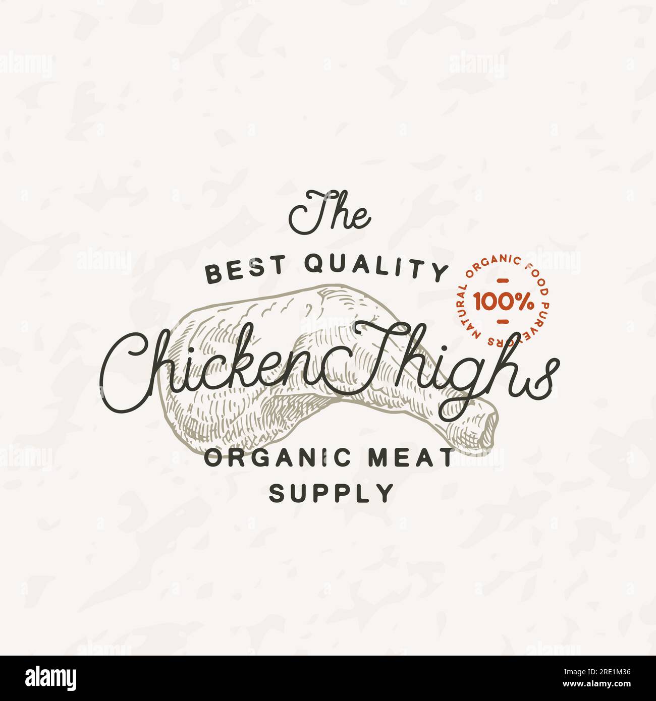 Poultry Vintage Vector Label Logo Template. Engraving Style Meat ...