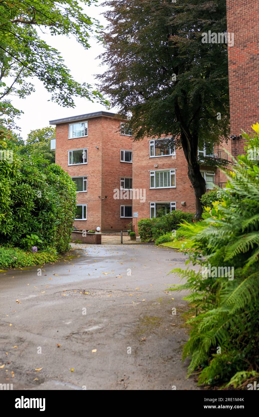 Manchester UK July 22 2023 Apartment building brick built in the 1970's ...