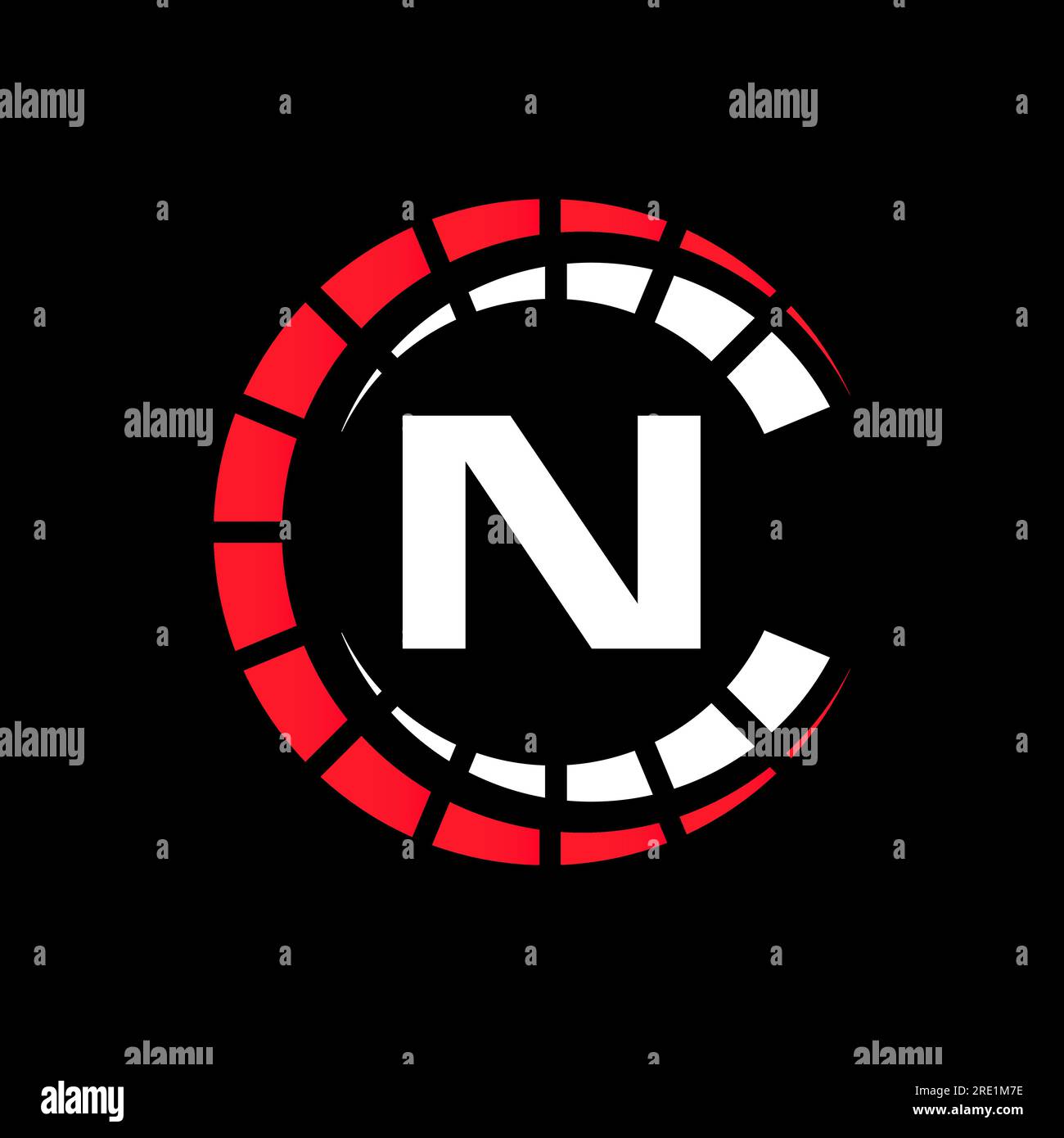Car Automotive Logo On Letter N Speed Concept. Sport Car Symbol For ...