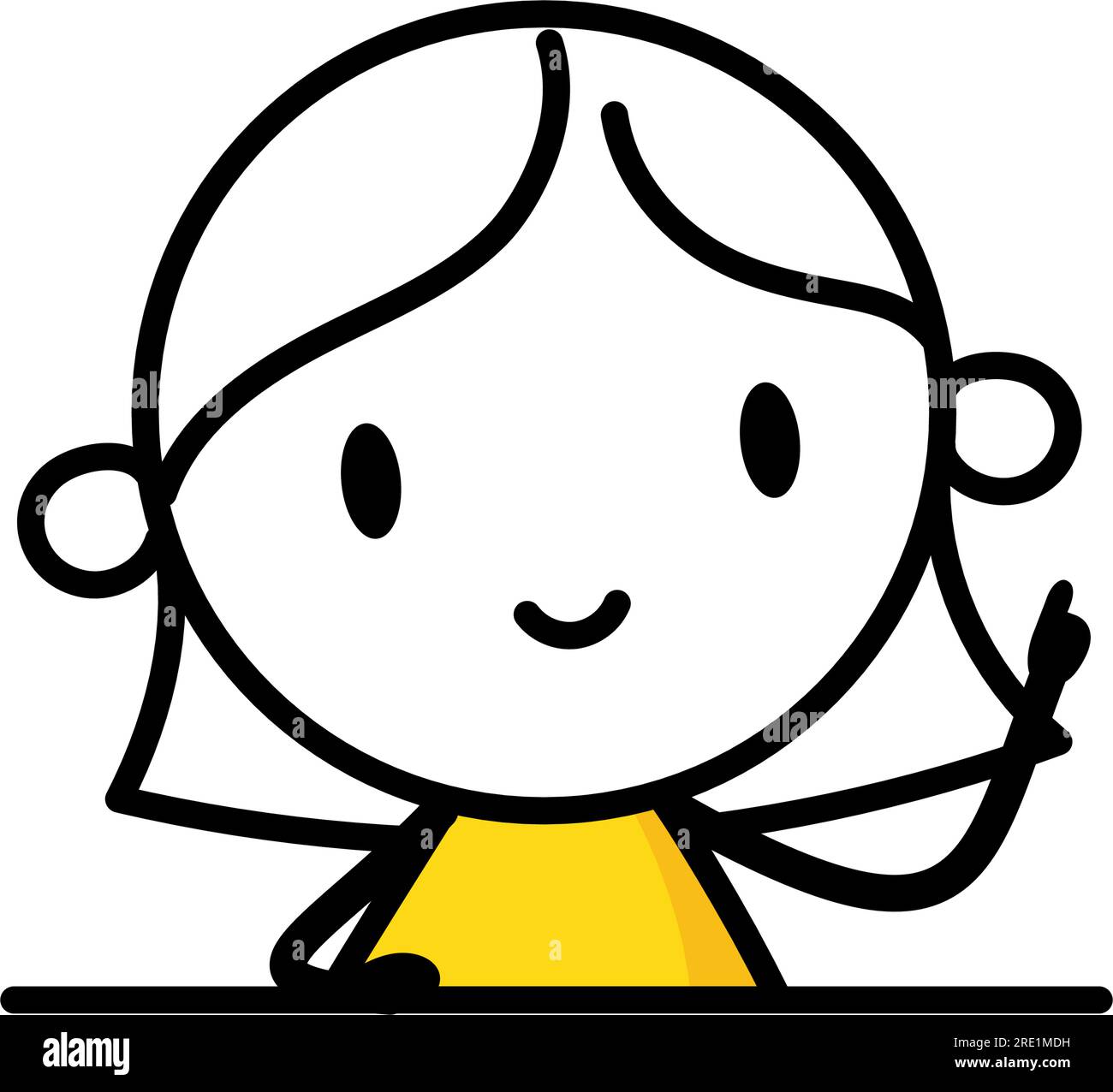 Woman with great idea on white background. Hand drawn doodle man. Idea ...