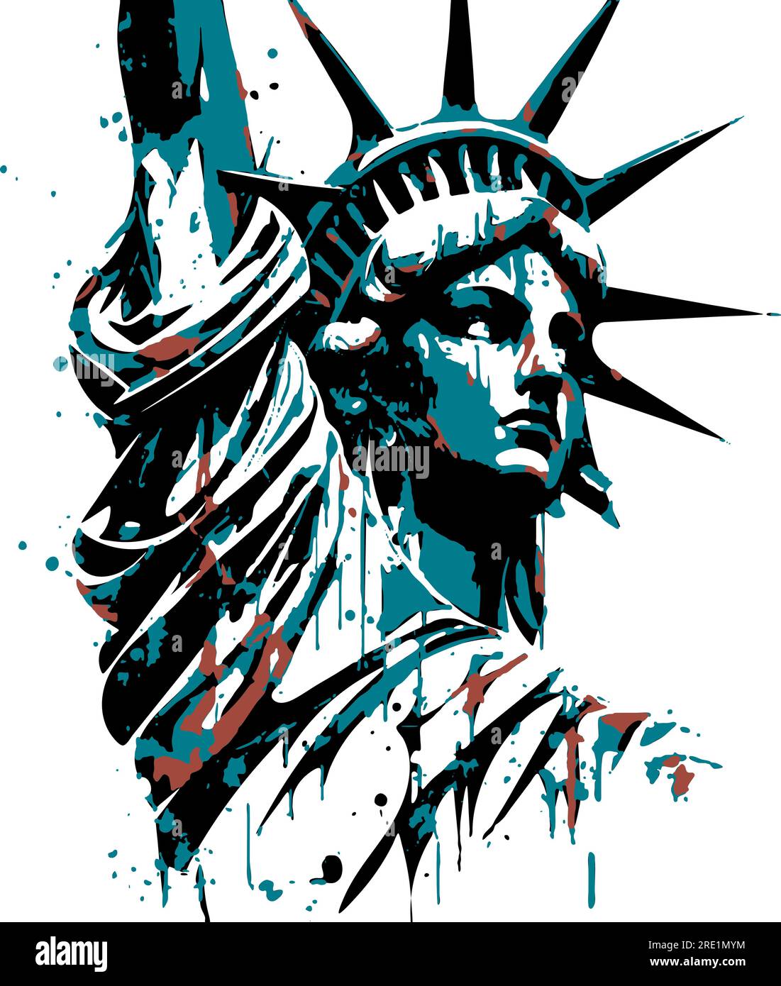 Statue of Liberty on a white background, New York landmark, USA Stock ...
