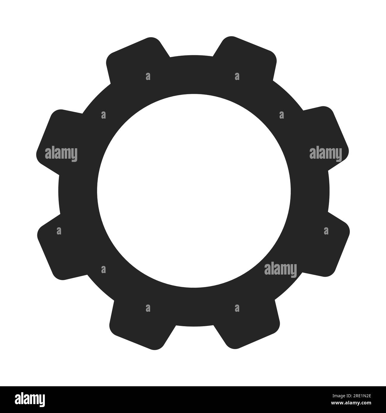 Single gear flat monochrome isolated vector object Stock Vector Image ...