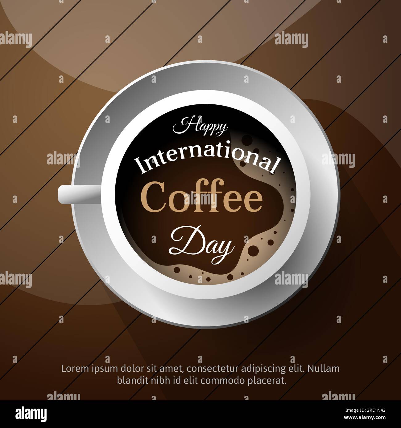 international coffee day background with coffee cup illustration on ...