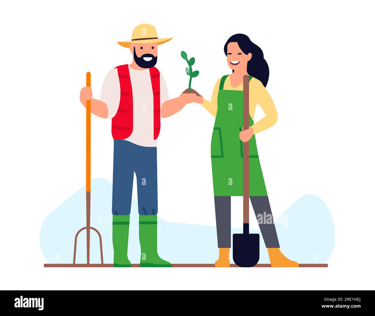 Young woman in farmers Stock Vector Images - Alamy