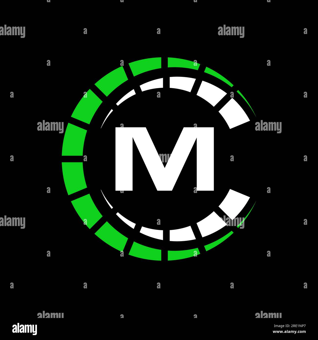 Car Automotive Logo On Letter M Speed Concept. Sport Car Symbol For ...