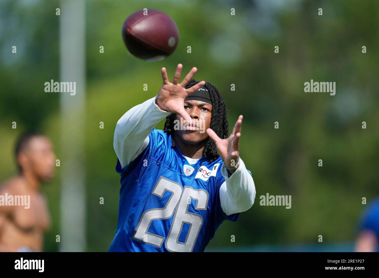 Detroit Lions running back Jahmyr Gibbs catches a pass during an NFL ... Detroit Lions running back Jahmyr Gibbs catches a pass during an NFL ...