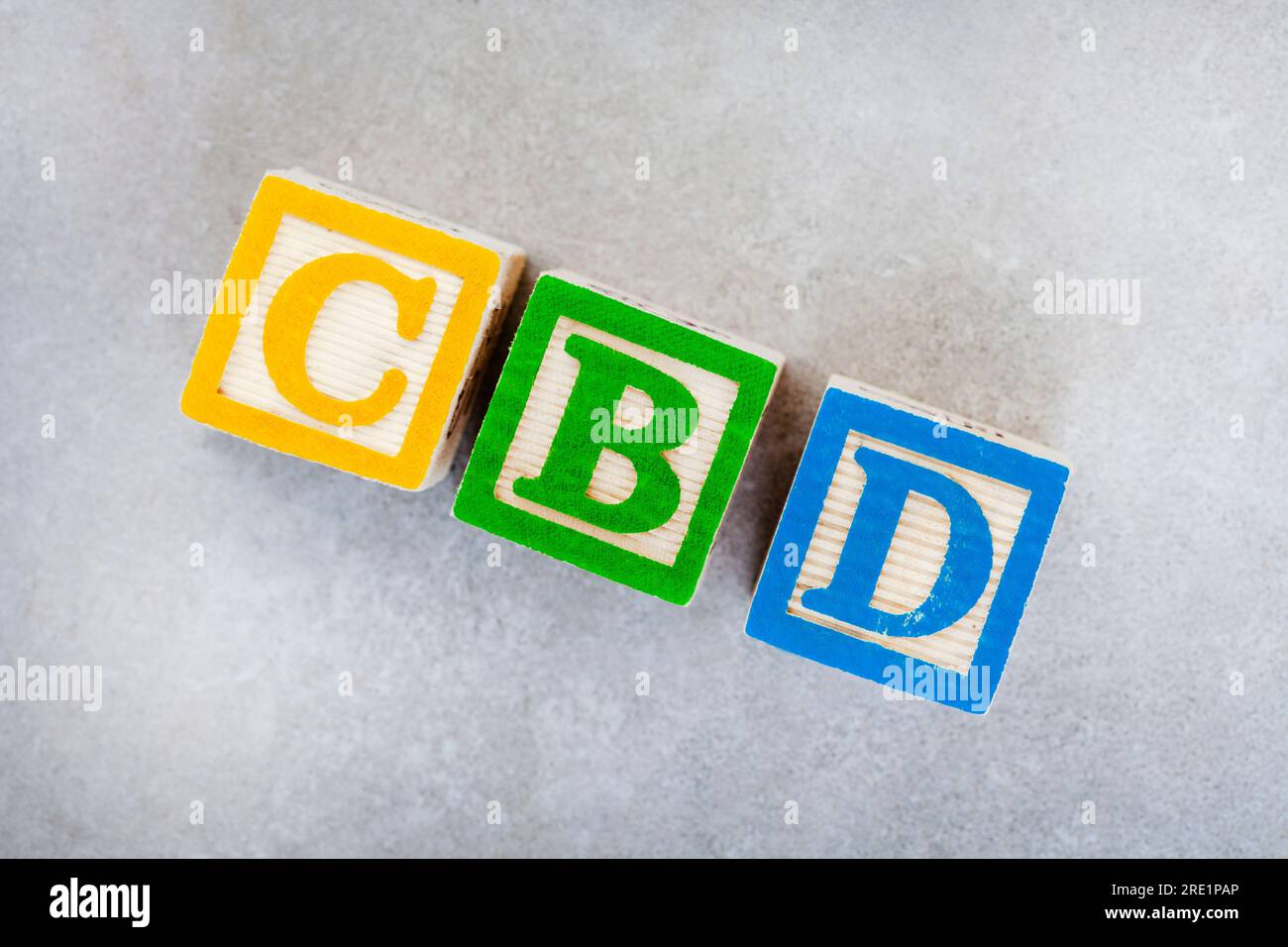 CBD in kids letter blocks. Legal extract from Cannabis Stock Photo - Alamy