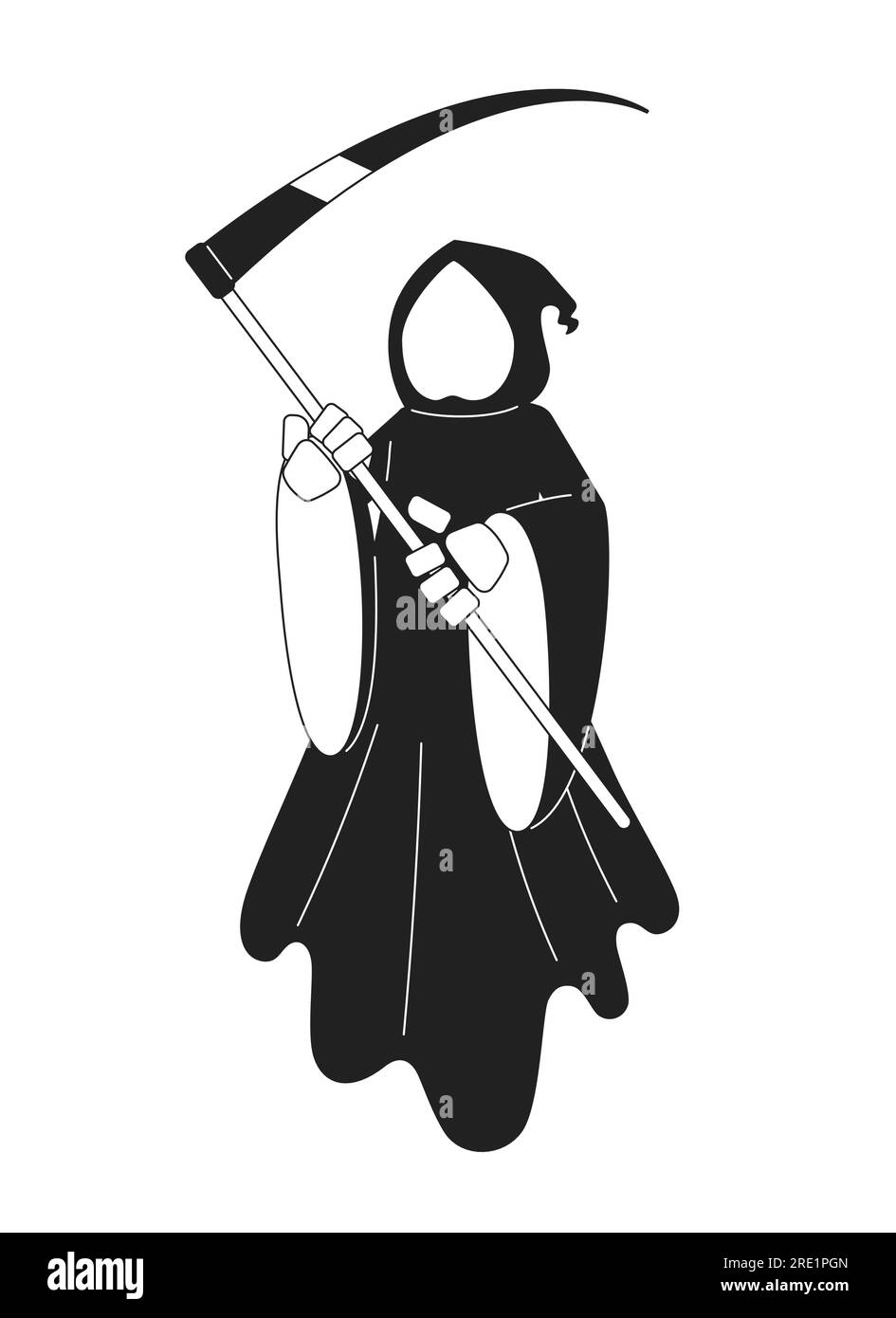 Halloween death monochrome concept vector spot illustration Stock ...