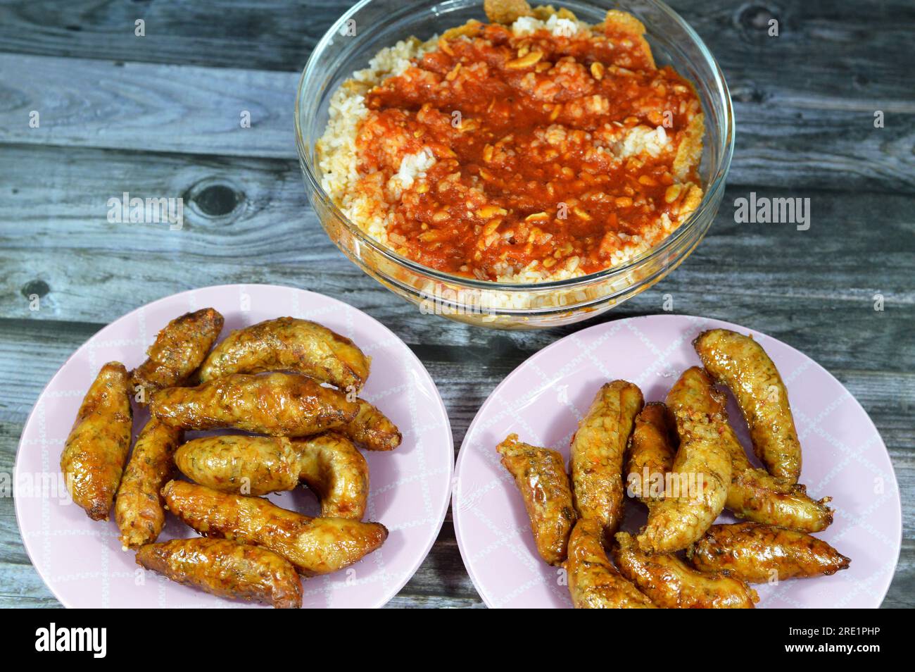 Arabic Egyptian cuisine, Egyptian oriental Fattah with white rice and ...