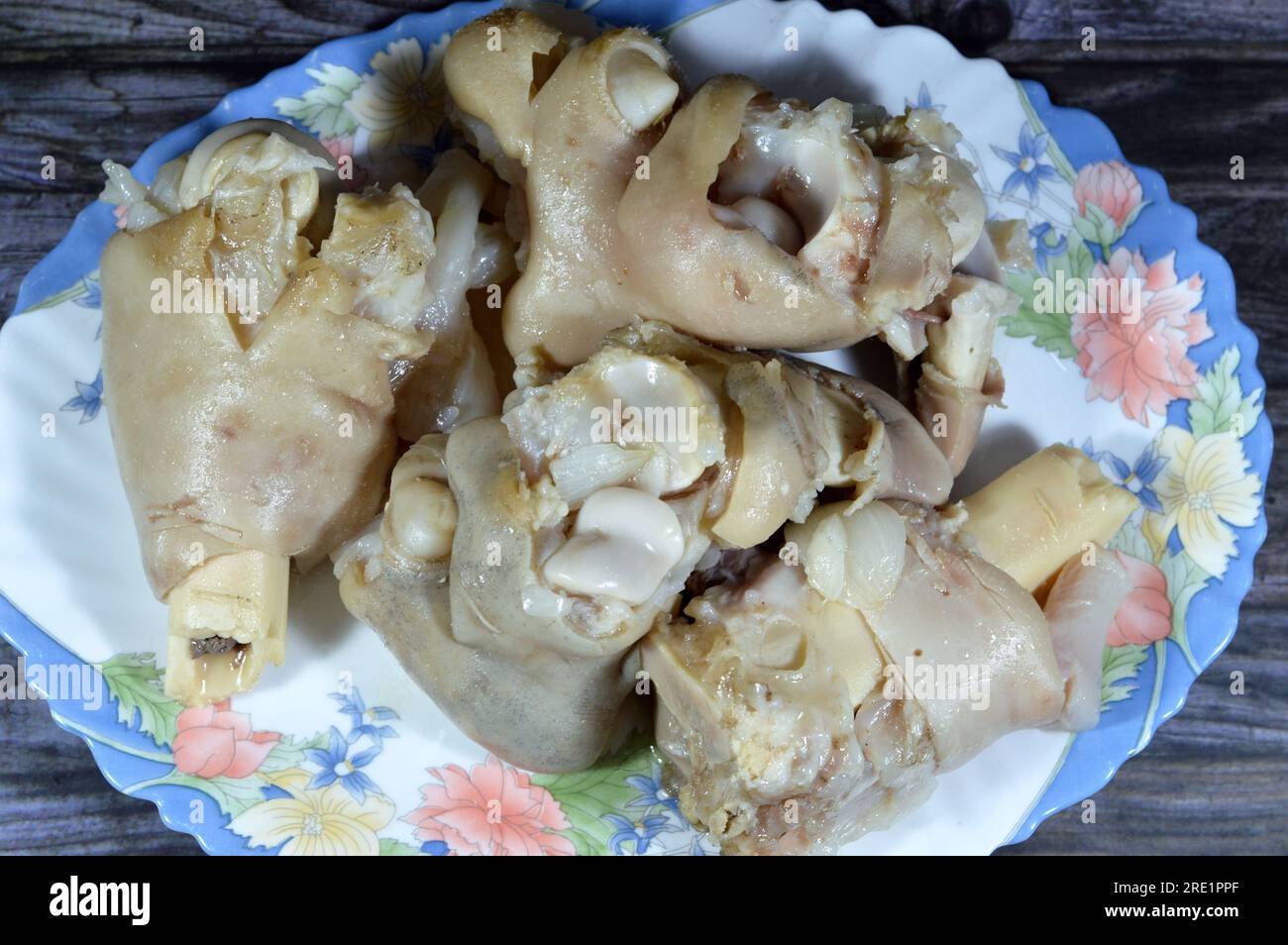 Arabic Egyptian cuisine of kawareh trotters with its traditional soup ...