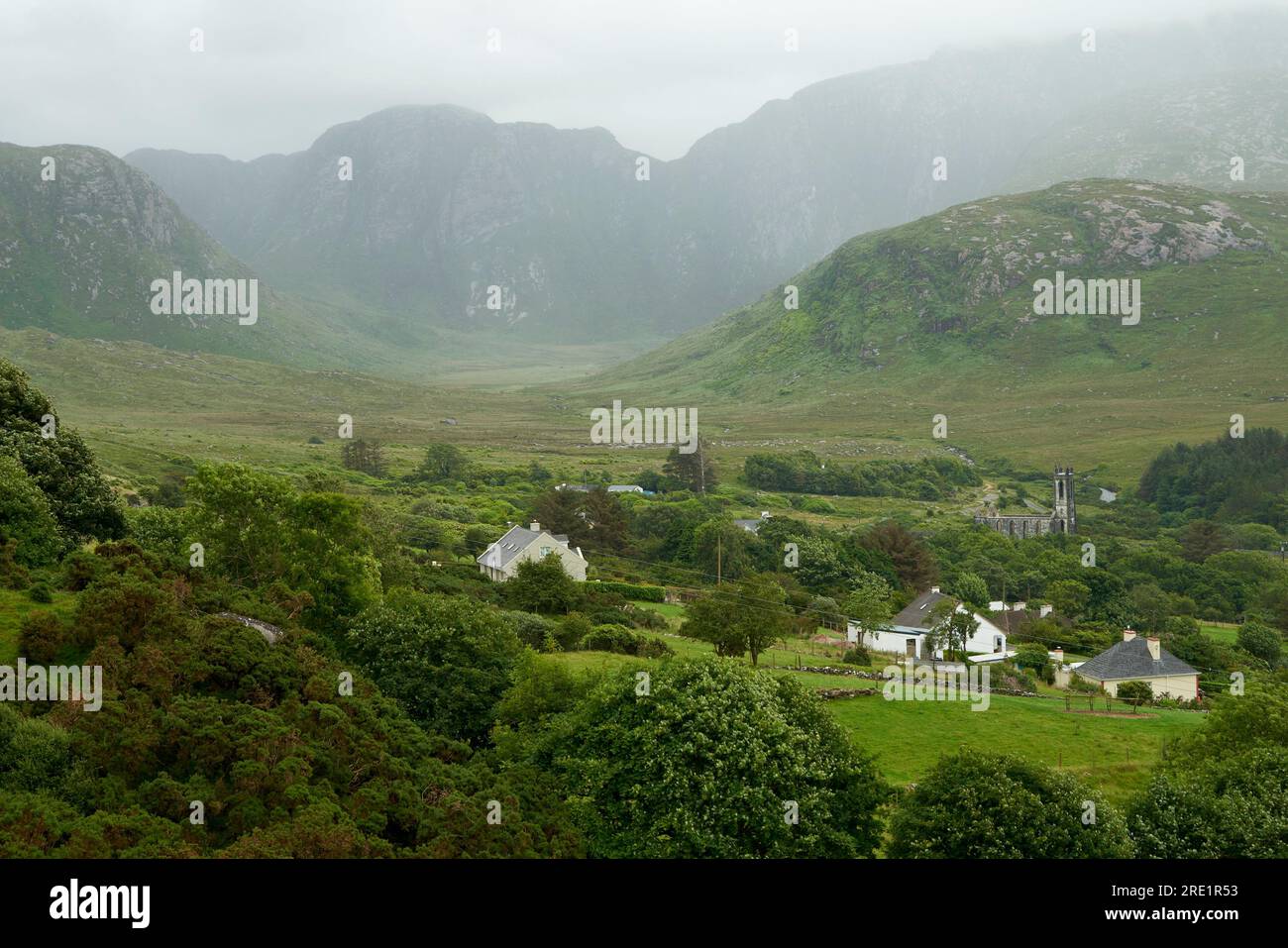 poison glen in Donegal Irish region, on a cloudy day, with its Old ...