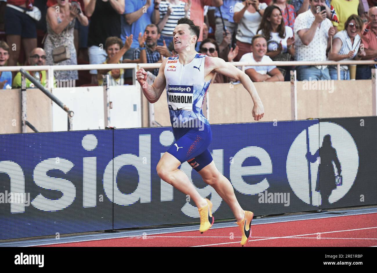 Monaco, Monte Carlo. 21st July, 2023. Karsten Warholm (NOR) wins the ...