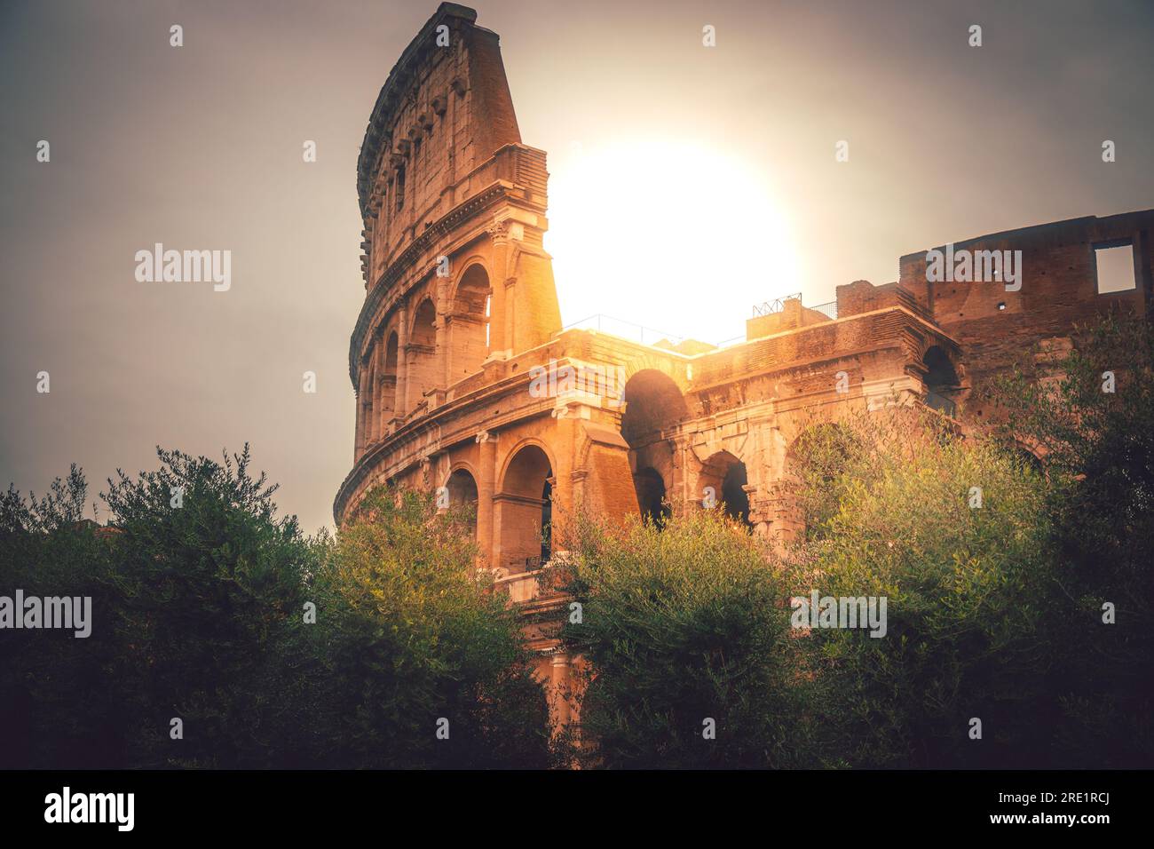 Colosseum at night, taken in Rome. Detail view with great lighting ...