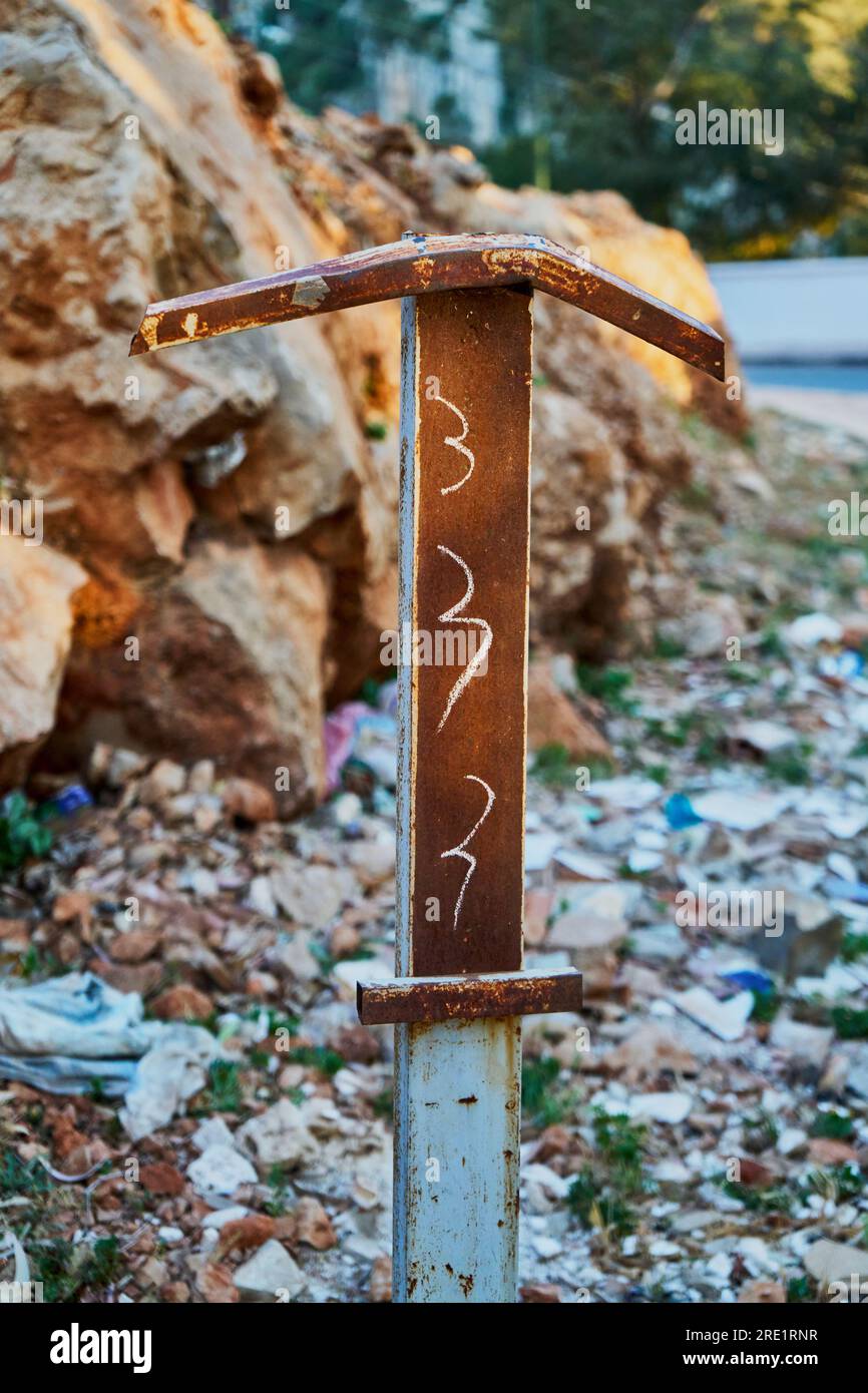 Old rusty metallic pole Stock Photo - Alamy