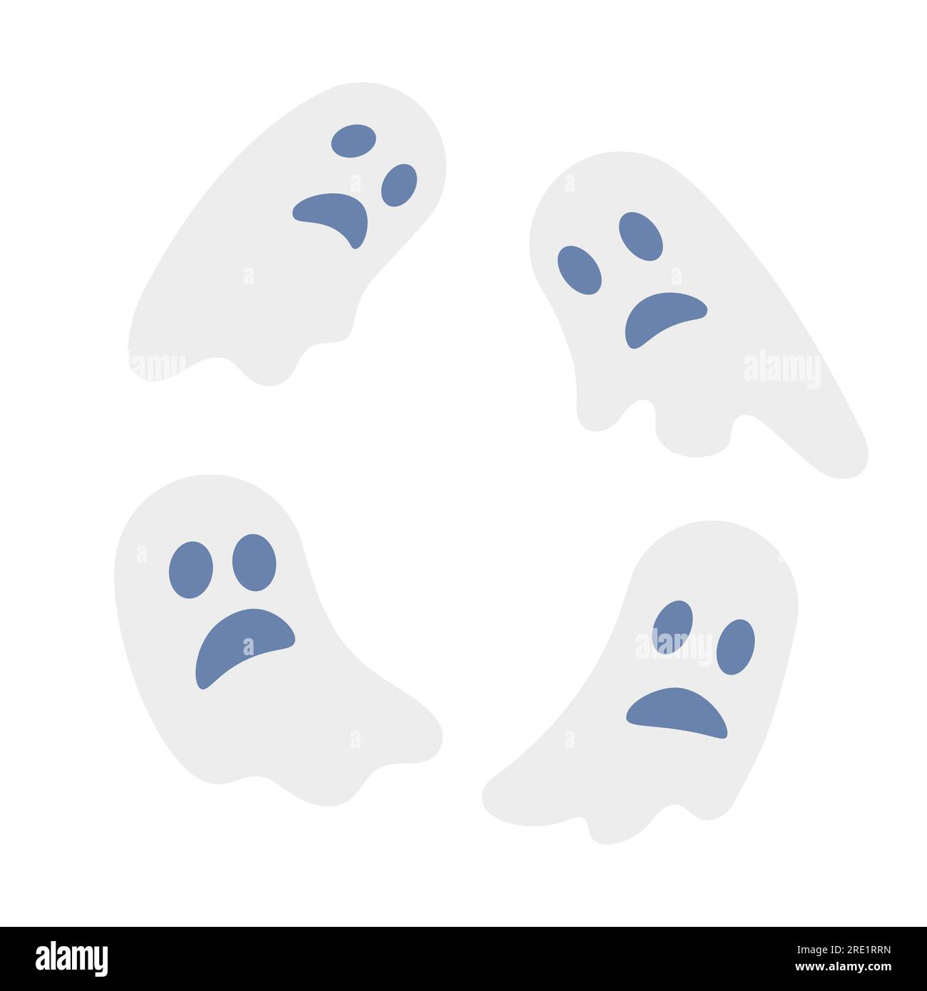 Spooky ghosts semi flat colour vector object Stock Vector Image & Art ...