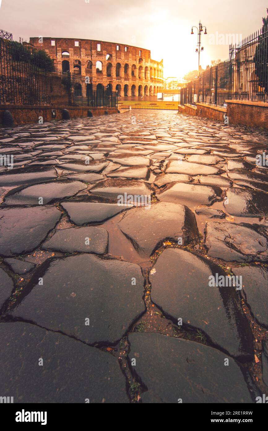 Colosseum at night, taken in Rome. Detail view with great lighting ...
