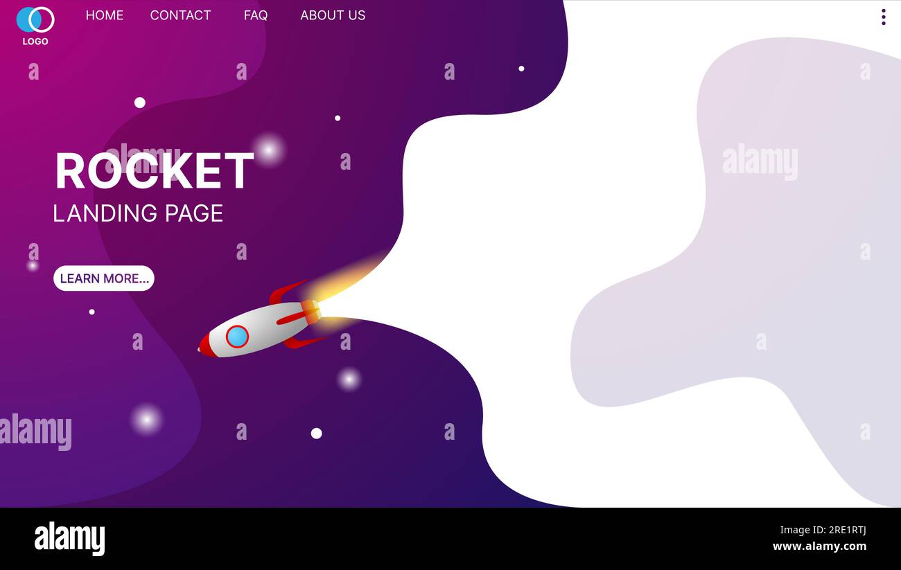 rocket banner background. start up landing page design with rocket. vector illustration Stock ...