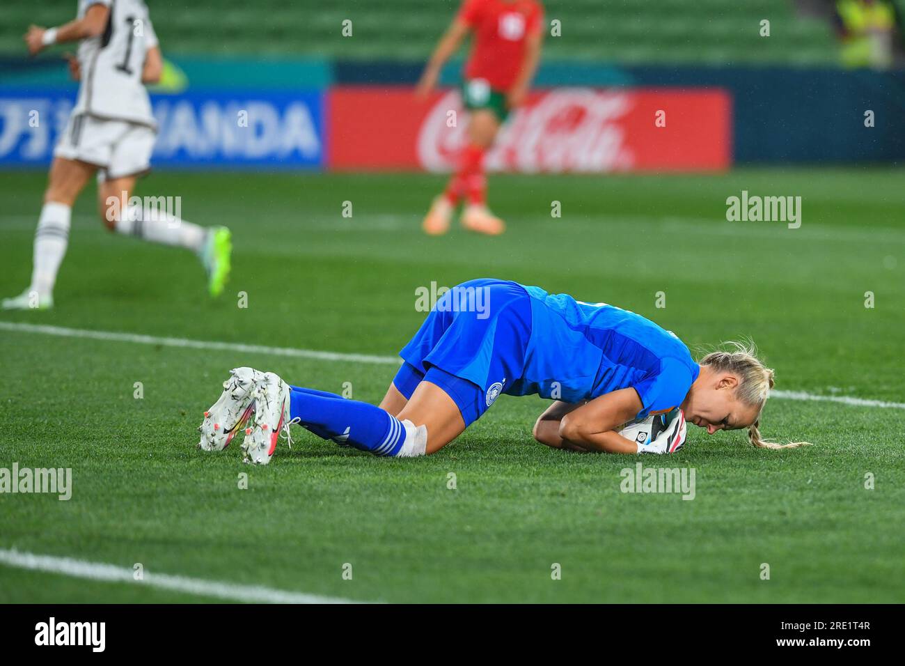Melbourne, Australia. 24th July, 2023. Merle Frohms of Germany is seen ...