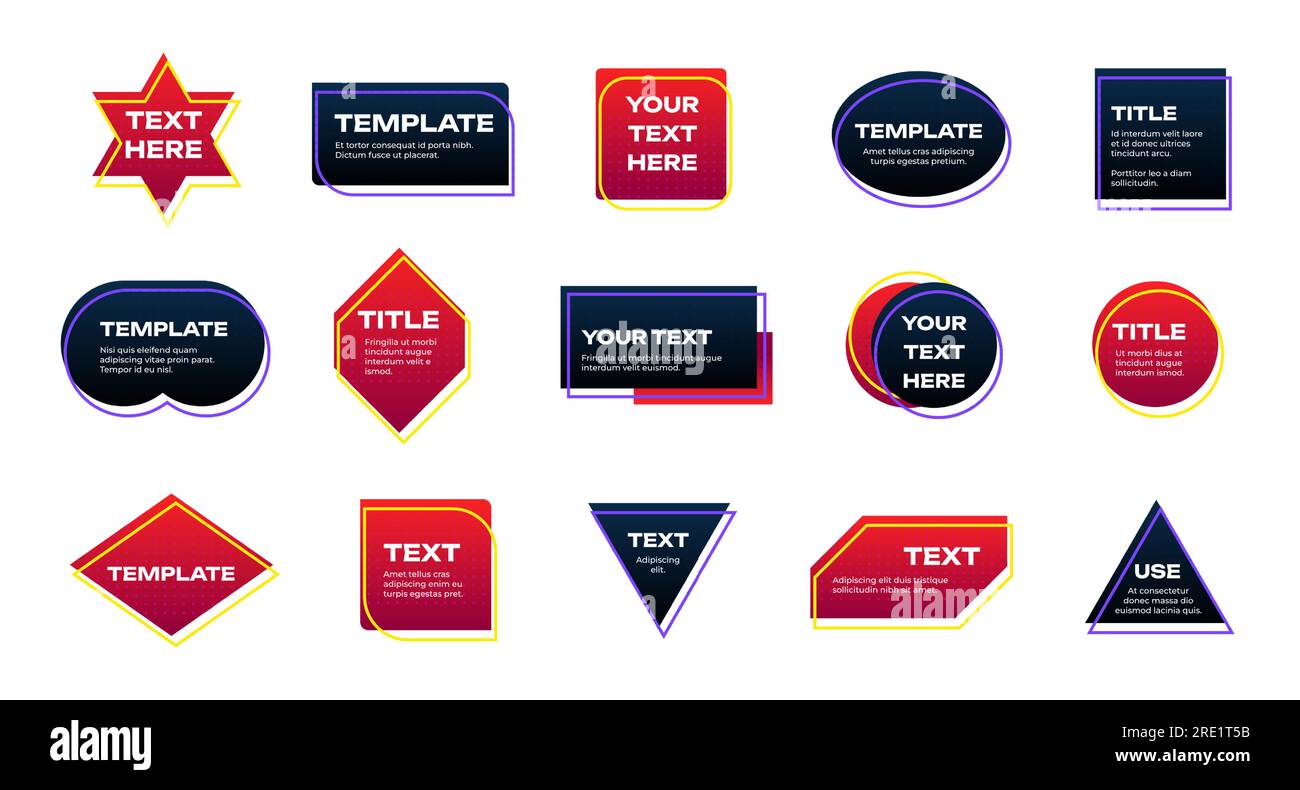 Callouts templates. Board layout with textbox and shapes, infographic ...