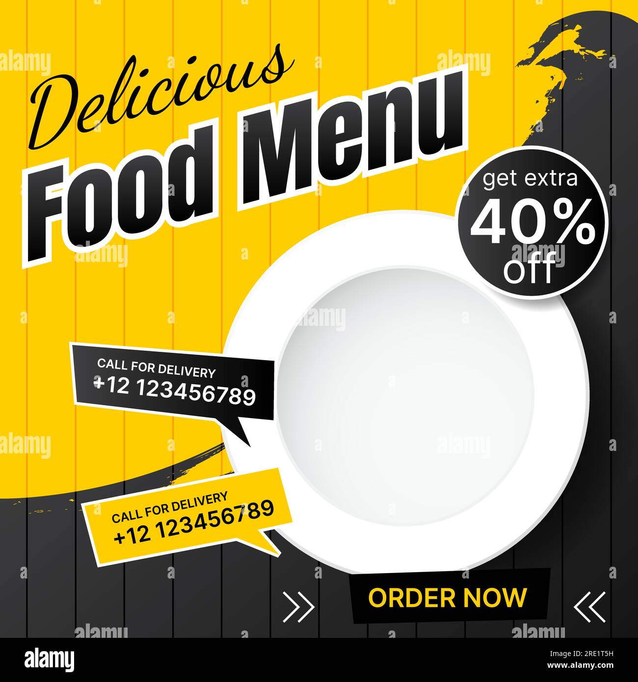 Food restaurant menu yellow Stock Vector Images - Alamy