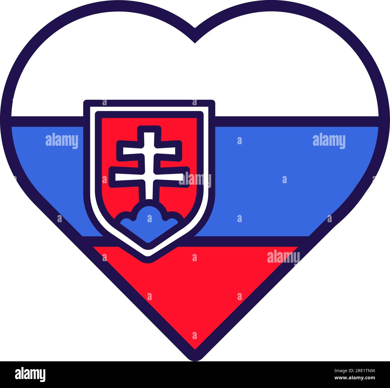 Patriot heart in national Slovakia flag colors. Festive element ...