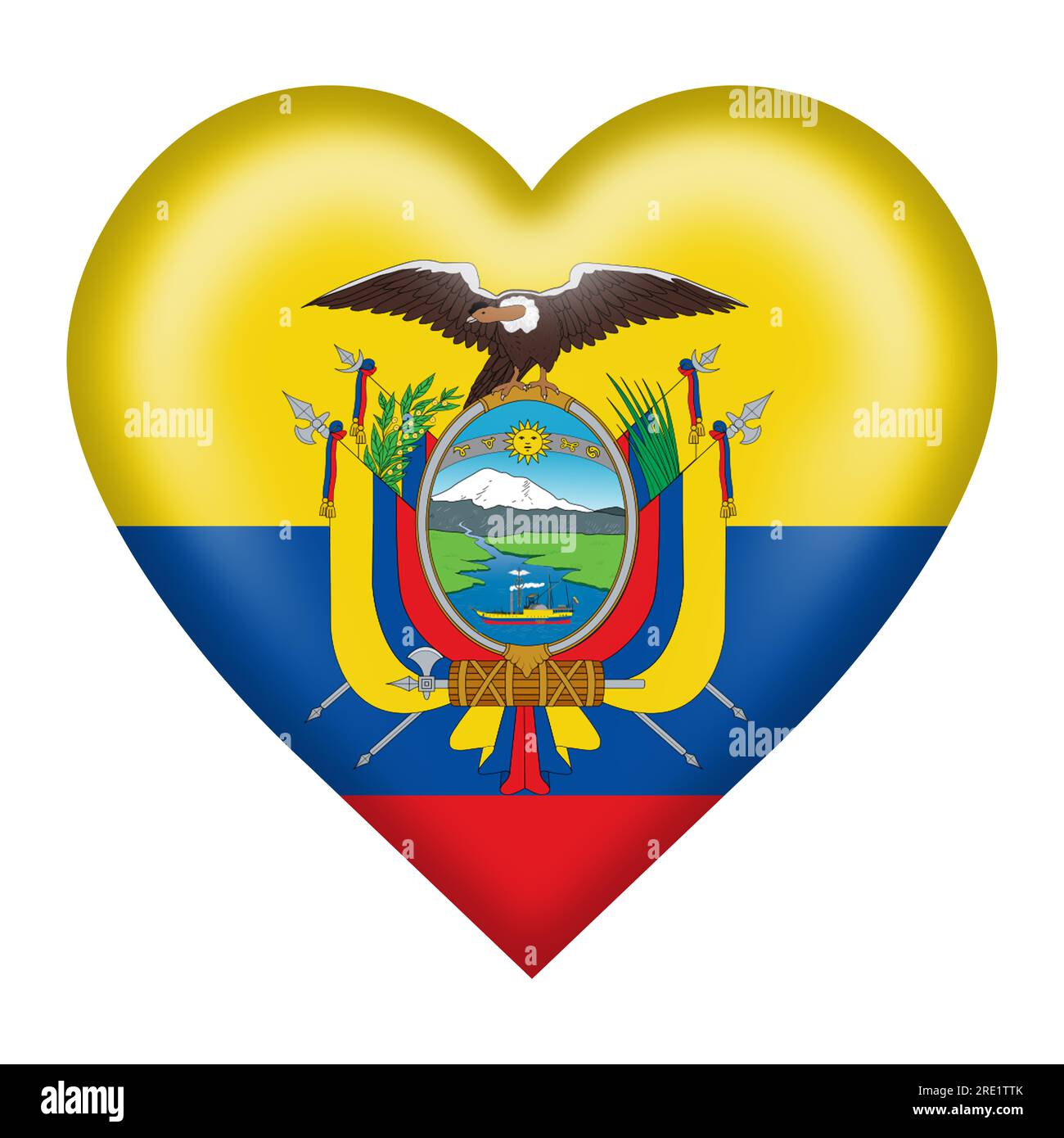 Ecuador flag heart buttonwith clipping path 3d illustration Stock Photo ...