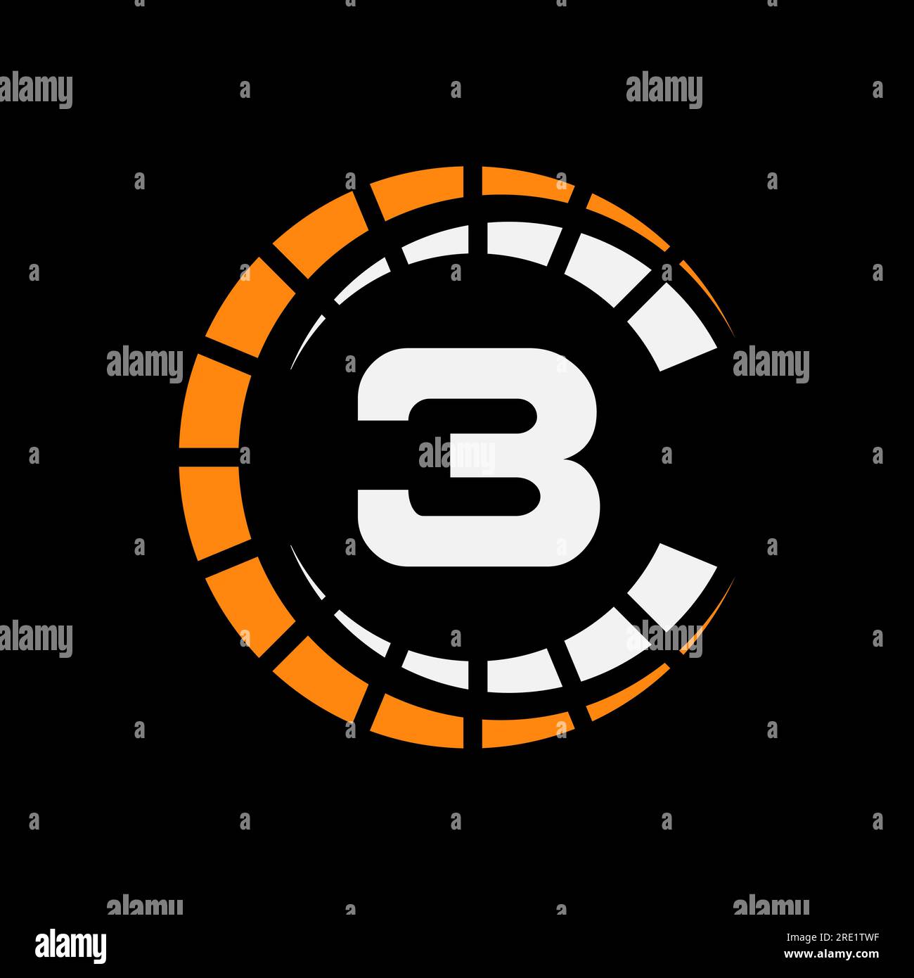 Car Automotive Logo On Letter 3 Speed Concept. Sport Car Symbol For ...