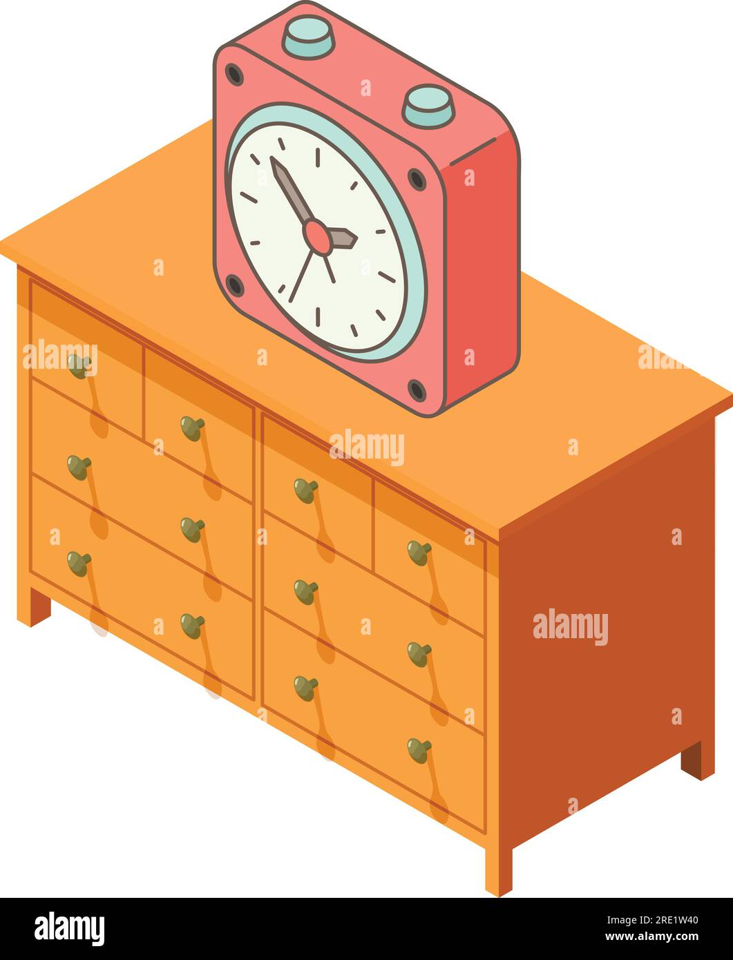 Vintage alarm clock square Cut Out Stock Images & Pictures - Alamy