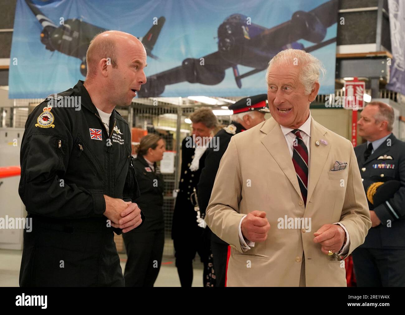 King Charles III speaks with Mark Sugden from the Battle of Britain ...