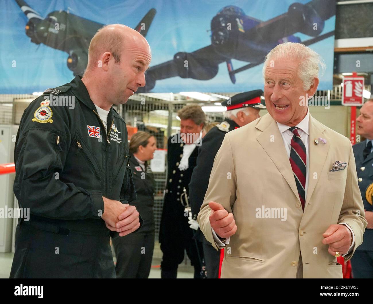 King Charles III speaks with Mark Sugden from the Battle of Britain ...
