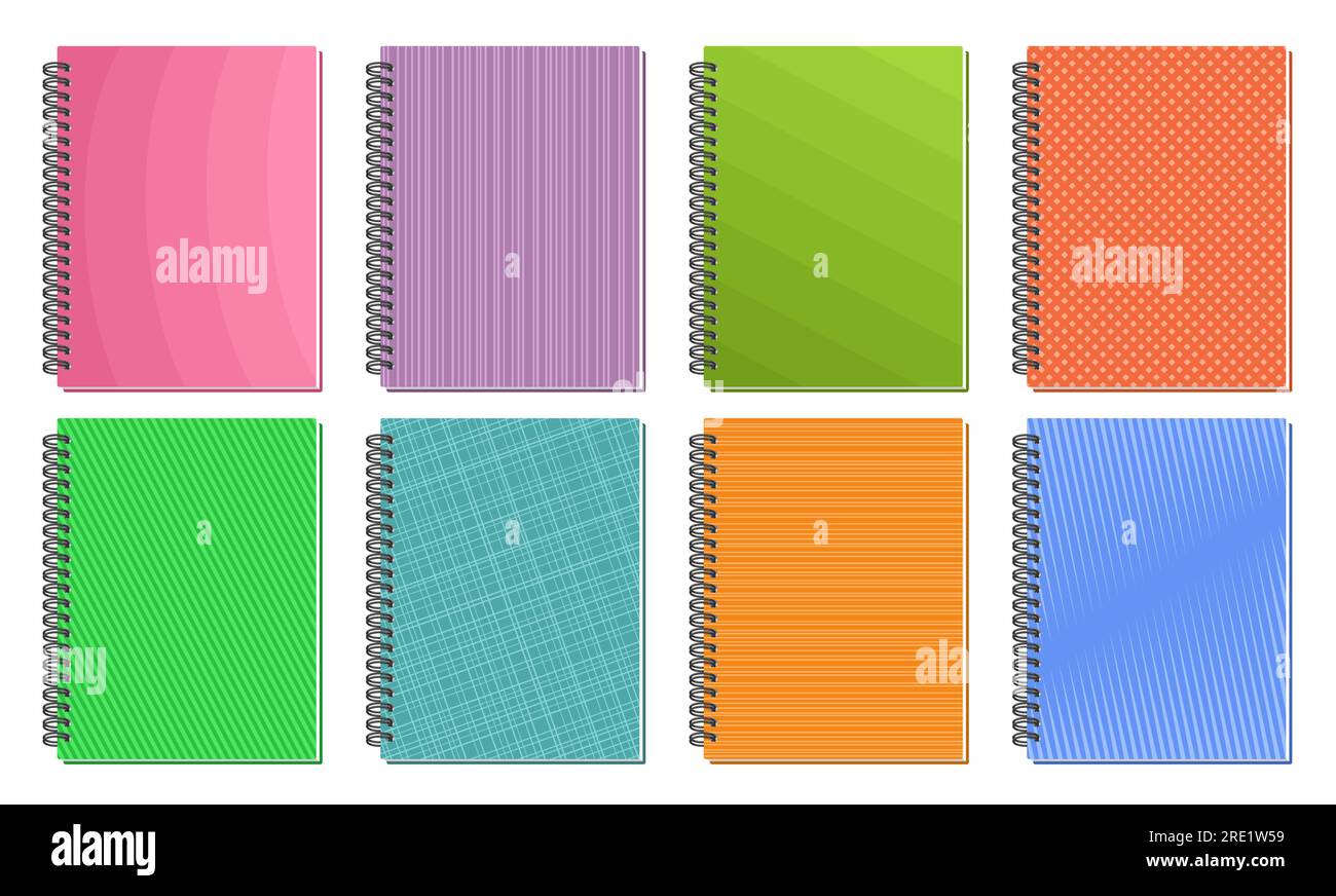 Vector Spiral Notebook Covers, lot collection of 8 cut out ... Vector Spiral Notebook Covers, lot collection of 8 cut out ...