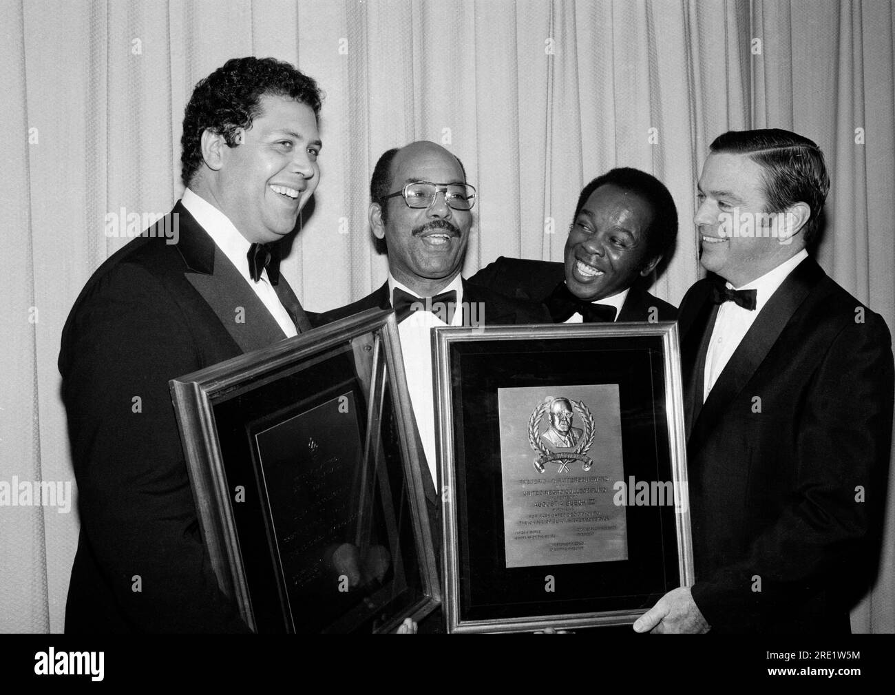 Atlanta Mayor Maynard Jackson, left, and August Busch III, right ...