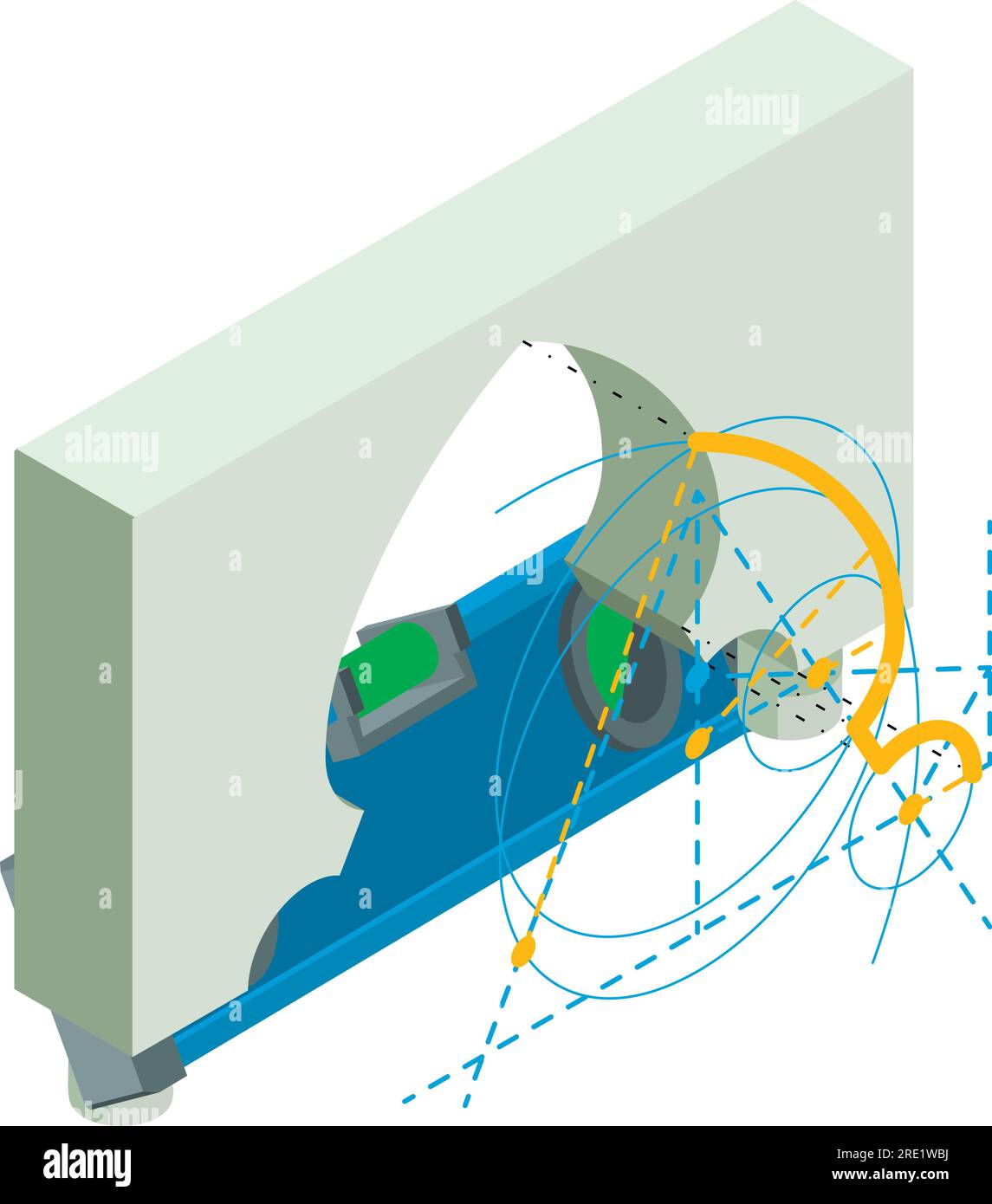 Reconstruction icon isometric vector. Arch project and construction ...