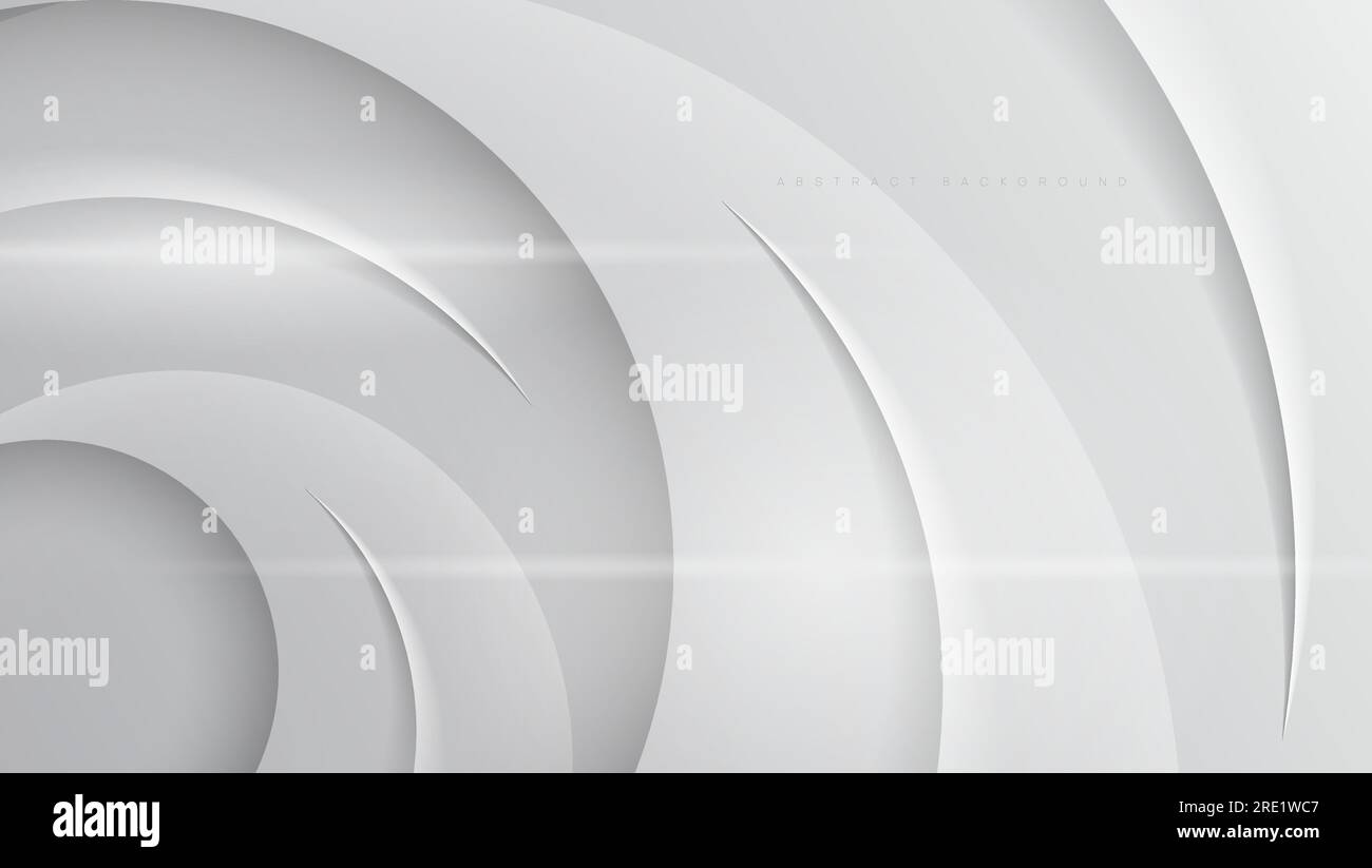 abstract white and gray background with circular composition Stock ...