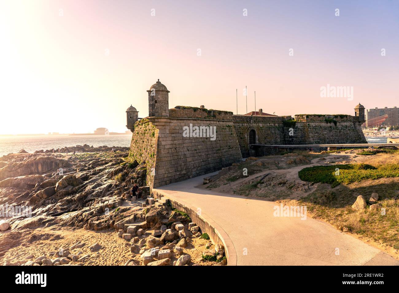 fort of saint francis xavier on matosinhos beach in Porto Portugal in ...