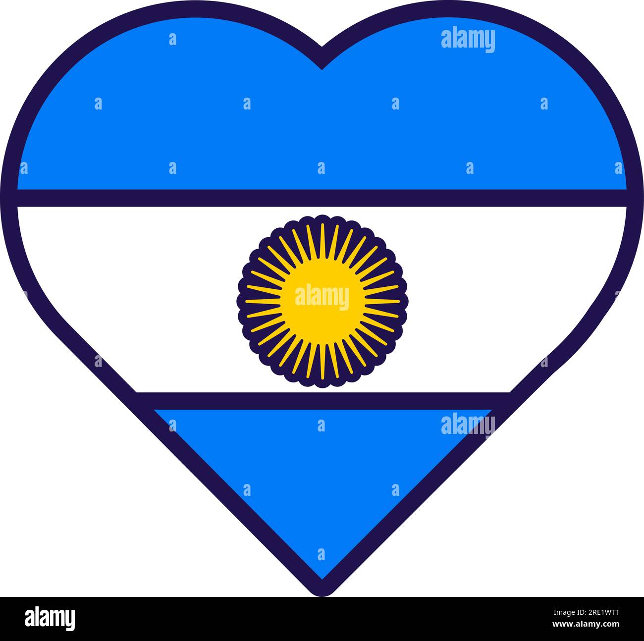Patriot heart in national Argentina flag colors. Festive element ...
