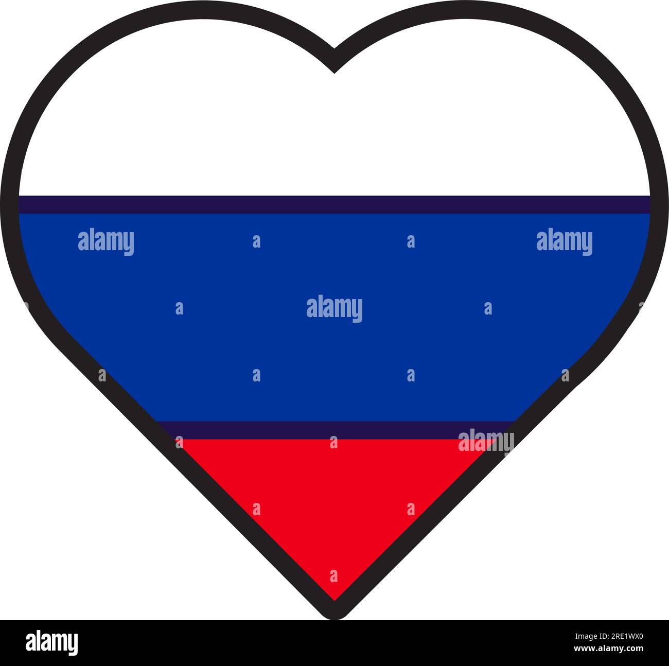 Patriot heart in national Russia flag colors. Festive element ...