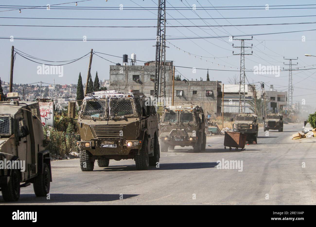 Nalus, Palestine. 24th July, 2023. Israeli military reinforcements ...