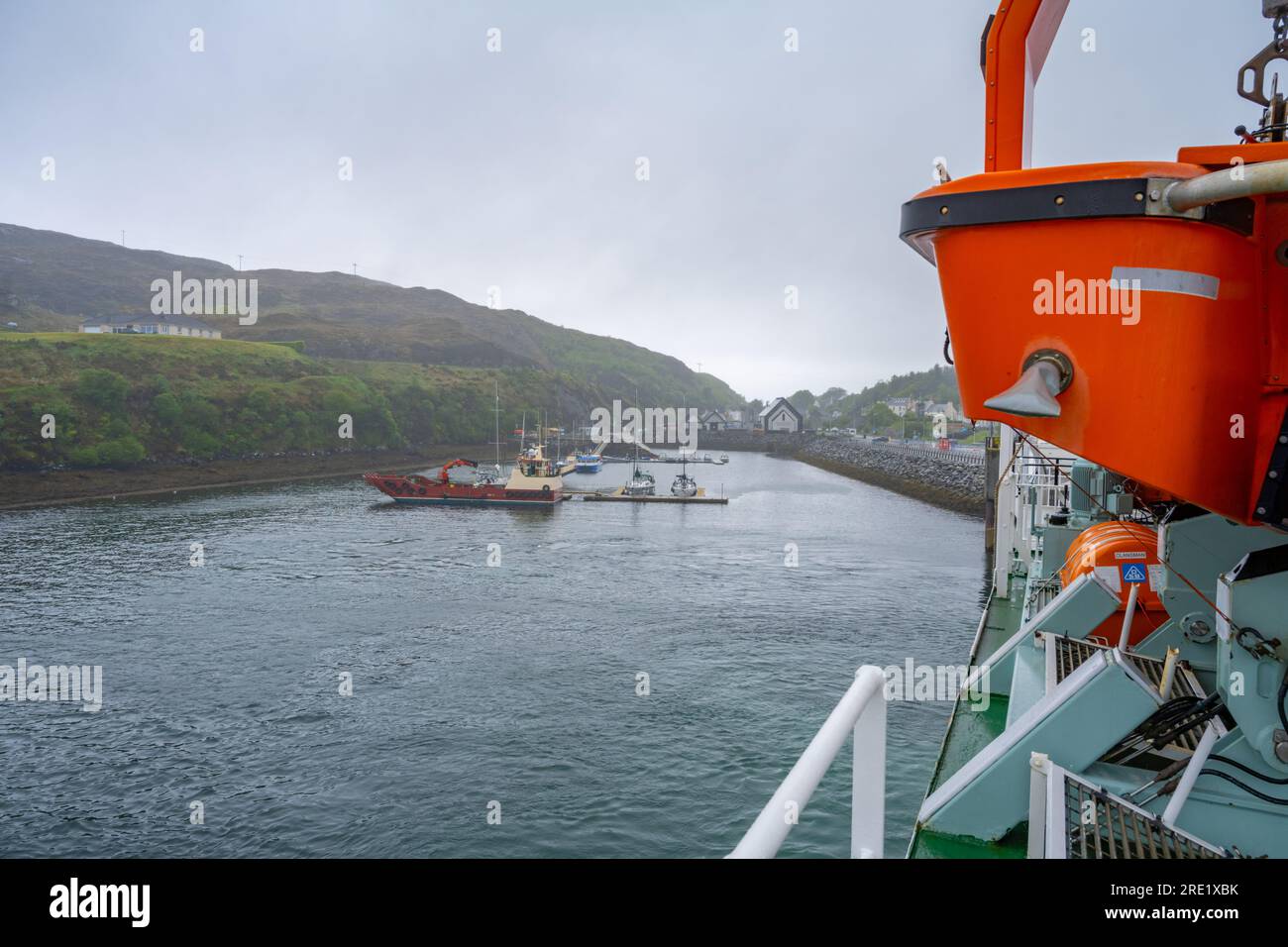 The CalMac ferry Clansman in the harbour at Target The Isle of Harris ...