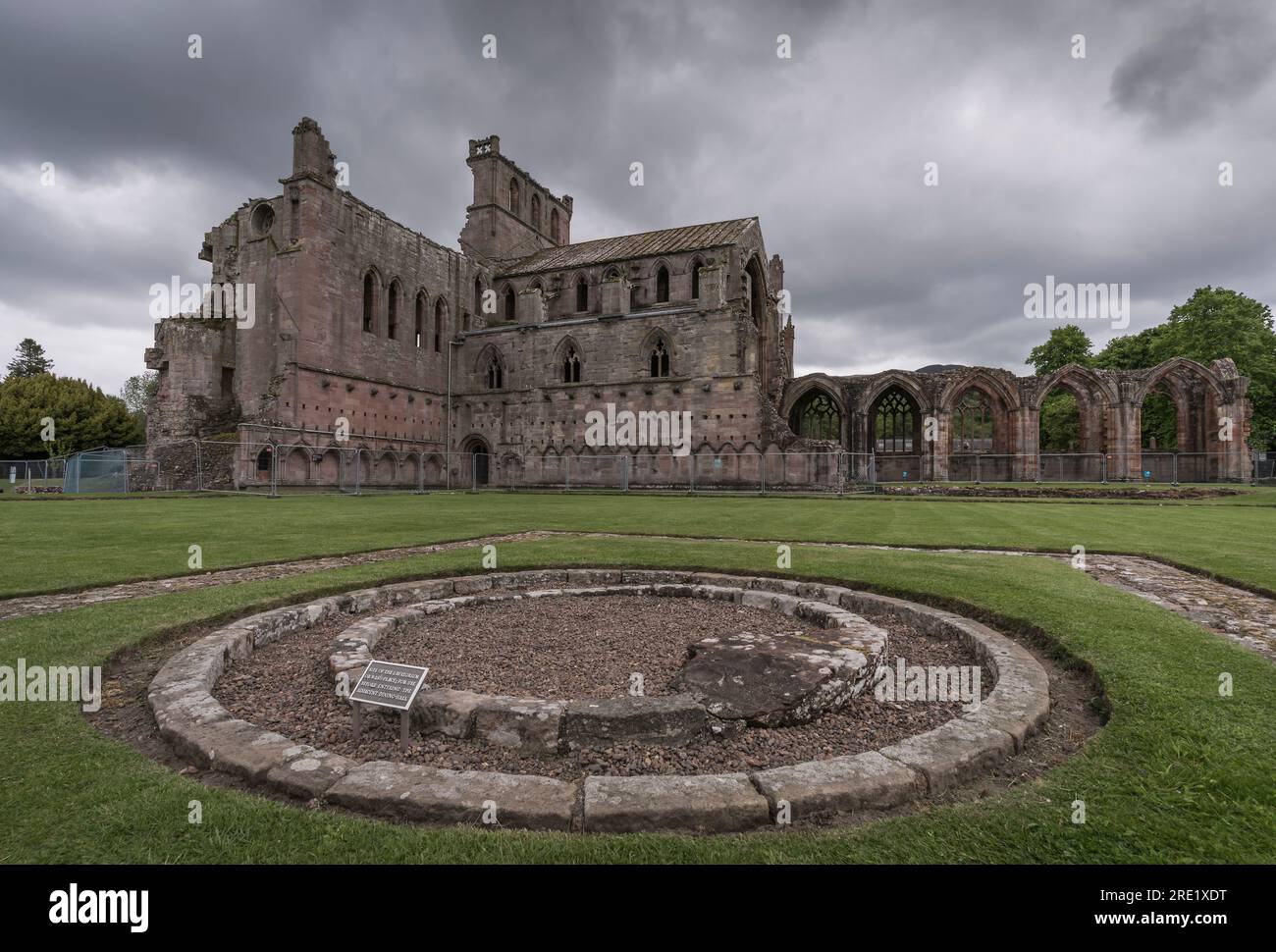 Merose abbey with graveyard Stock Photo - Alamy
