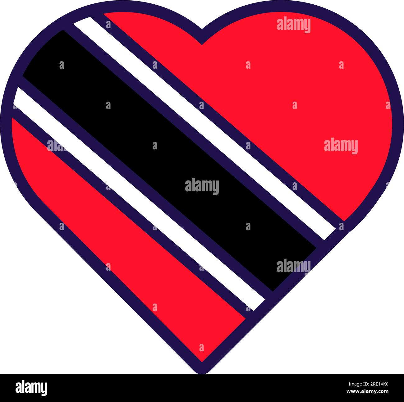 Patriot heart in national Trinidad flag colors. Festive element ...
