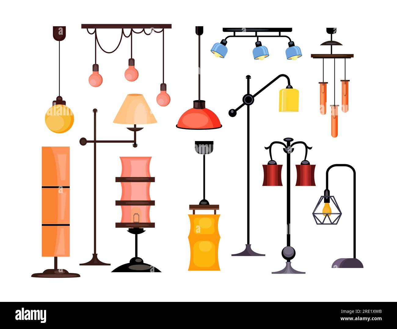 Lamps set illustration Stock Vector Image & Art - Alamy